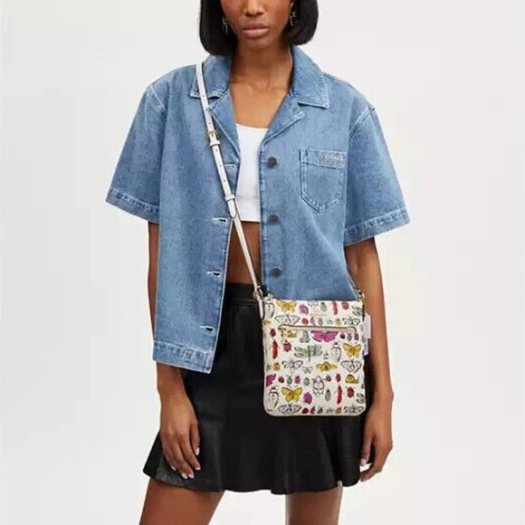 Coach | Bags | Coach Mini Rowan File Bag With Creature Print Goldchalk ...